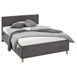 Meise M&ouml;bel Kinderbett MEISE.M&Ouml;BEL "COOL", grau (anthrazit, anthrazit), B:100cm L:210cm, Betten, Kinderbett, Polsterbett wahlweise mit Bettkasten, Jugendbett inkl. USB-Anschluss
