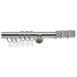 Gardinenstange Liedeco "CELQUADE01SG2L" Gr. 1, silber (edelstahlfarben), L:120cm &Oslash;:25mm, Metall, Gardinenstangen, 2-l&auml;ufig im Fixma&szlig; &Oslash; 25/20 mm