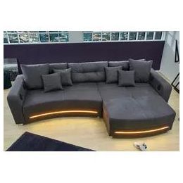 Jockenh&ouml;fer Ecksofa JOCKENH&Ouml;FER GRUPPE "Laredo L-Form, B: 322 cm", grau (dunkelgrau), B:322cm H:88cm T:120cm, Kunstleder Softlux / Luxus-Microfaser ( 100% Polyester);Luxus-Microfaser (100% Polyester), Sofas, Ecksofa, mit RGB-LED-Beleuchtung, Soundsystem & Zierkissen