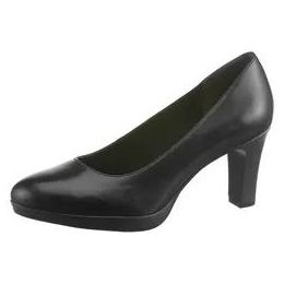 Pumps Tamaris "Zealot", Damen, Gr. 43, schwarz, Leder, clean, gepflegt, festlich, Schuhe Pumps, eleganter Pumps mit Trichterabsatz, Festtagsschuh in klassischer Linie, Topseller