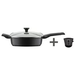 Servierpfanne GSW "EASY CLICK Quadura", schwarz, H:7,5cm &Oslash;:28cm, Pfannen, abnehmbarer EASY CLICK Griff, Induktion