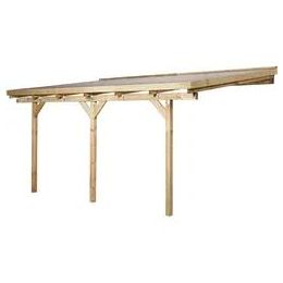Terrassendach Weka "671, verschiedene Gr&ouml;&szlig;en", braun (kdi), B:424cm T:306cm, Kunststoff, Massivholz, Terrassen&uuml;berdachungen, Pfostenst&auml;rke 90 mm