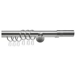 Gardinenstange Liedeco "CELZYLIN01SG2L" Gr. 1, silber (edelstahlfarben), L:120cm &Oslash;:25mm, Metall, Gardinenstangen, 2-l&auml;ufig im Fixma&szlig; &Oslash; 25/20 mm