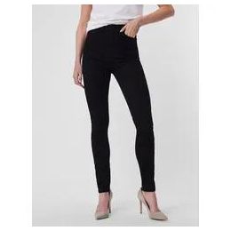 V&eacute;ro Moda Skinny-fit-Jeans VERO MODA "VMSANDRA SHR SKINNY JEANS BLACK NOOS", Damen, Gr. S (36), L&auml;nge 32, schwarz, Denim/Jeans, Obermaterial: 98% Baumwolle, 2% Elasthan, unifarben, skinny fit, Jeans
