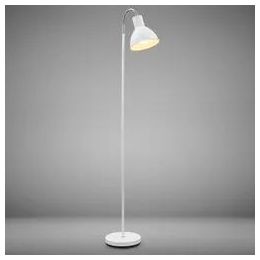 B.K.LICHT LED Stehlampe, wei&szlig; (wei&szlig;, chromfarben), 1, &Oslash; 22cm H: 145cm, Leuchten, Stehleuchte Industrial Design Stand-Leuchte schwenkbar Metall E27 wei&szlig;, LED Stehlampe