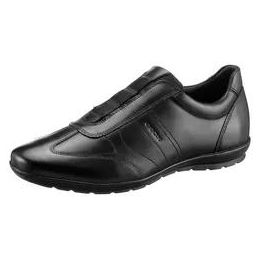 Slipper Geox "UOMO SYMBOL", Herren, Gr. 41, schwarz, Leder, Textil, Schuhe Slipper, Business Schuh, Sneaker in eleganter Form
