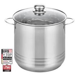 Kochtopf ELO BASIC "Brillant", silber (silberfarben), H:22cm &Oslash;:24cm, T&ouml;pfe, Suppentopf, Gro&szlig;raumtopf, &Oslash; 24 cm, 9 Liter, Induktion