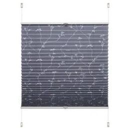 Plissee Liedeco "Klemmfix-Plissee Ranke grau" Gr. 5, grau (grau, wei&szlig;), B:50cm H:130cm, Obermaterial: 97% Polyester, 3% Metall, Plissees, Klemmfix-Plisse mit floralem Druck