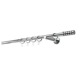 Gardinenstange mydeco "20mm Rillcube Wandtr&auml;ger 12 cm", grau (chromfarben), L:380cm, Gardinenstangen