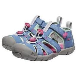 Sandale Keen "SEACAMP II CNX", Jungen, Gr. 27/28, bunt (coronet blau, hot pink), Synthetik, Textil, Schuhe Sandale