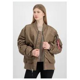 Bomberjacke Alpha Industries "CWU MA-1 Bomber NC Women", Damen, Gr. L/XL, grau (taupe), Obermaterial: 100% Nylon, Lining/F&uuml;llung: 100% Polyester, Jacken Bomberjacke
