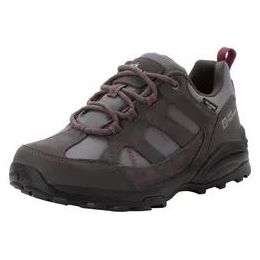 Wanderschuh Jack Wolfskin "TRAIL HIKER TEXAPORE LOW W", Damen, Gr. 40,5, lila (schwarz steel, lila), Leder, Textil, Schuhe Wanderschuh, wasserdicht, Trekkingschuh