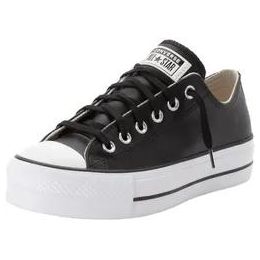 Sneaker Converse "CHUCK TAYLOR ALL STAR PLATFORM LEATHER", Damen, Gr. 37, schwarz-wei&szlig; (schwarz, wei&szlig;), Leder, Schuhe Sneaker