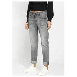 Relax-fit-Jeans Gang "94AMELIE", Damen, Gr. 26, N-Gr, grau (p.o.t.g. wash), Denim/Jeans, Obermaterial: 99% Baumwolle, 1% Elasthan, regular fit lang, Jeans, mit Used-Effekten