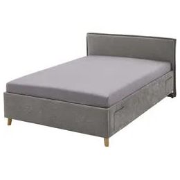 Meise M&ouml;bel Kinderbett MEISE.M&Ouml;BEL "FUN", grau (grau, grau), B:153cm L:215cm, Betten, Kinderbett, Polsterbett wahlweise mit Bettkasten, Jugendbett inkl. USB-Anschluss