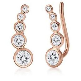 Paar Ohrstecker Elli "Ohrklemme Earclimber, mit Kristallen von Swarovski", rosa (rosegold), Ohrringe, Damen, onesize,mit Steinen, Silber 925 (Sterlingsilber)