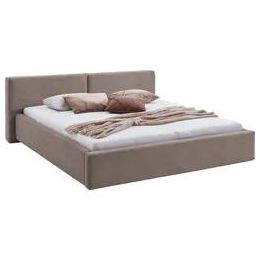 Meise M&ouml;bel Polsterbett MEISE.M&Ouml;BEL "Cube wahlweise mit Matratze und Bettkasten", grau (taupe, taupe), B:220cm L:227cm, Betten, Polsterbett, extra flaches Kopfteil, erh&auml;ltlich in den Breiten 140cm, 160cm & 180cm