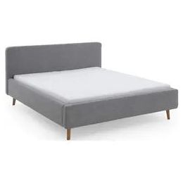 Meise M&ouml;bel Polsterbett MEISE.M&Ouml;BEL "Mattis", grau, B:161cm H:105cm L:218cm, Bezug Bett: Multicolor (100% Polyester), Betten, Polsterbett, Topseller, wahlweise mit Bettkasten