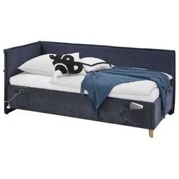 Meise M&ouml;bel Kinderbett MEISE.M&Ouml;BEL "FUN II", blau (dunkelblau, dunkelblau), B:153cm L:215cm, Betten, Kinderbett, Polsterbett wahlweise mit Bettkasten, Jugendbett inkl. USB-Anschluss
