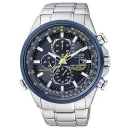 Funkchronograph Citizen "Promaster Blue Angels", silber (silberfarben), Armbanduhren, Herren, Armbanduhr, Herrenuhr, Solar, Stoppfunktion, Edelstahlarmband