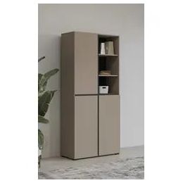 Schuhschrank OTTO HOME "Cross, H&ouml;he 183,5cm, modernes griffloses Schuhregal mit 3 T&uuml;ren", braun (congo), B:79,5cm H:183,5cm T:40cm, Schr&auml;nke, Schuhschrank, Hochschrank mit viel Stauraum, Platz f&uuml;r ca. 24 Paar Schuhe