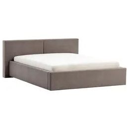 Meise M&ouml;bel Polsterbett MEISE.M&Ouml;BEL "Cube wahlweise mit Matratze und Bettkasten", grau (taupe, taupe), B:180cm L:227cm, Betten, Polsterbett, extra flaches Kopfteil, erh&auml;ltlich in den Breiten 140cm, 160cm & 180cm