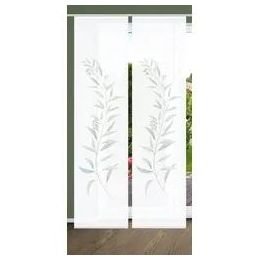 Schiebegardine HOME IN GREEN "CELSO" Gr. 1, gr&uuml;n (mint), B:60cm H:245cm, Polyester, Gardinen, SET DIGITALDRUCK,BAMBUSOPTIK RECYCELT
