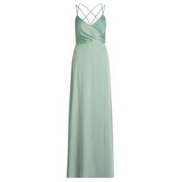 Abendkleid Vera Mont "Damen mit V-Ausschnitt", Damen, Gr. 38, Normalgr&ouml;&szlig;en, foggy gr&uuml;n, Satin, Obermaterial: 97% Polyester, 3% Elasthan. Futter: 100% Polyester, figurbetont lang, Kleider Abendkleid