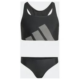 Bustier-Bikini Adidas PERFORMANCE "BIG LOGO KIDS BIKINI SET MIT C-F&Ouml;RMIGEM R&Uuml;CKEN", M&auml;dchen, Gr. 116, N-Gr, schwarz, Obermaterial: 78% Polyamid, 22% Elasthan, Bikini-Sets