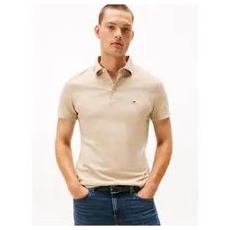 Poloshirt Tommy Hilfiger "1985 SLIM POLO", Herren, Gr. 3XL, gr&uuml;n (sandalwood), Piqu&eacute;, Obermaterial: 96% Baumwolle, 4% Elasthan, unifarben, Basic, schmal normal, Rundhals, eingesetzt Rippb&uuml;ndchen, Shirts, mit Stickerei, Piqu&eacute;-Qualit&auml;t, Slim fit