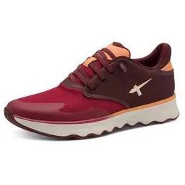 Slip-On Sneaker Tamaris "Nowana", Damen, Gr. 37, rot (rot kombiniert), Lederimitat, Synthetik, Textil, unifarben mit Farbeinsatz, Schuhe, Freizeitschuh, Halbschuh, Slipper mit Ortholite-Ausstattung
