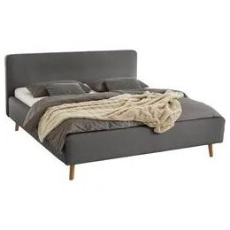 Meise M&ouml;bel Polsterbett MEISE.M&Ouml;BEL "Mattis", grau (anthrazit), B:181cm H:105cm L:218cm, Bezug Bett: Struktur Gewebe (100% Polyester), Betten, Polsterbett, Topseller, wahlweise mit Bettkasten