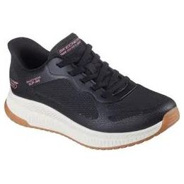 Slip-On Sneaker Skechers "BOBS SQUAD 4", Damen, Gr. 39, schwarz (schwarz wei&szlig;), Mesh, Synthetik, Schuhe, Slipper, Freizeitschuh, Halbschuh mit Memory Foam, Topseller