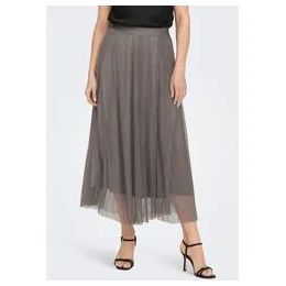 Maxirock Only "ONLLAVINA SKIRT JRS", Damen, Gr. XS (34), braun (antler), Jersey, Obermaterial: 100% Polyester, unifarben, wadenlang, R&ouml;cke Maxirock, Polyester