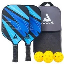 Pickleballschl&auml;ger Joola "Ben Johns Blue Lightning Pickleball Set", blau (blau, grau), Racketsportschl&auml;gerB:200mm L:406mm T:10mm, Inklusive 2 Schl&auml;ger, 4 B&auml;llen und Tasche, ideal f&uuml;r Freizeitspieler, B:200mm L:406mm T:10mm