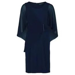 Cocktailkleid Vera Mont "Damen mit Raffung", Damen, Gr. 40, Normalgr&ouml;&szlig;en, blau (night sky), Obermaterial: 95% Polyester, 5% Elasthan. Besatz: 100% Polyester. Futter: 100% Polyester, figurbetont kurz, Rundhals, Kleider, Materialmix