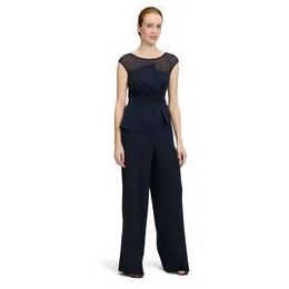 Overall Vera Mont "Damen ohne Arm", Damen, Gr. 36, Normalgr&ouml;&szlig;en, blau (night sky), Cr&ecirc;pe, Obermaterial: 95% Polyester, 5% Elasthan. Futter: 100% Polyester, figurumspielend, Rundhals, Overalls Overall, Nahtf&uuml;hrung