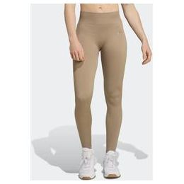 Trainingstights Adidas PERFORMANCE "WE KNIT 1/1 L", Damen, Gr. M, N-Gr, chalky braun, normal, gr., Obermaterial: 72% Polyamid, 22% Polyester, 6% Elasthan, Hosen, nahtloses Strickmaterial, st&uuml;tzend, mit CLIMACOOL