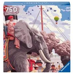 Puzzle Ravensburger "Around the world in 80 days", bunt, Puzzles, KinderB:50cm H:50cm, Pappe, Motiv, Made in Germany, B:50cm H:50cm