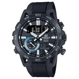 Smartwatch Casio EDIFICE, schwarz (t&uuml;rkis, schwarz, schwarz), Smartwatches, Herren, Smartwatch, Armbanduhr, Herrenuhr, Bluetooth, Stoppfunktion, Weltzeit, digital