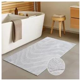 Badematte Carpet City "BAT400, Badteppich uni", grau, H:11mm, Polyester, Badematten, Badematte, Teppich Badezimmer, Badvorleger, Anti-Rutsch, Waschbar, Duschmatte