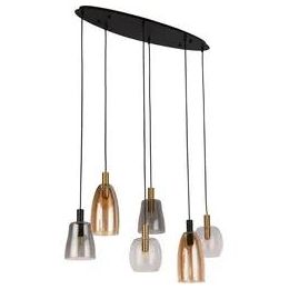 Searchlight H&auml;ngeleuchte "H&auml;ngeleuchte Divine, 6-flammig", schwarz, 6, H: 30cm, 1 Stk., Leuchten, Glas in drei Variationen, H&auml;ngeleuchte