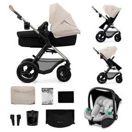 Kombi-Kinderwagen Kinderkraft "MOOV 2 Air 3IN1", Kinder, grau (moonlight grau), Stahl, Kinderwagen, mit Luftreifen