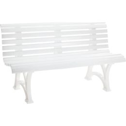 Parkbank aus Kunststoff, mit 13 Leisten, Breite 1500 mm, wei&szlig; kaiserkraft