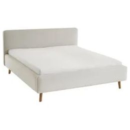 Meise M&ouml;bel Polsterbett MEISE.M&Ouml;BEL "Mattis", wei&szlig; (ivory), B:181cm H:105cm L:218cm, Bezug Bett: Struktur Gewebe (100% Polyester), Betten, Polsterbett, Topseller, wahlweise mit Bettkasten