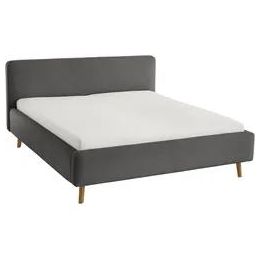 Meise M&ouml;bel Polsterbett MEISE.M&Ouml;BEL "Mattis", grau (anthrazit), B:181cm H:105cm L:218cm, Bezug Bett: Struktur Gewebe (100% Polyester), Betten, Polsterbett, Topseller, wahlweise mit Bettkasten