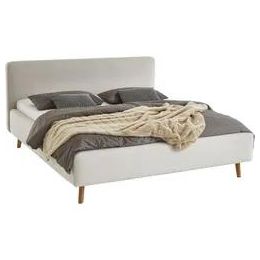 Meise M&ouml;bel Polsterbett MEISE.M&Ouml;BEL "Mattis", wei&szlig; (ivory), B:181cm H:105cm L:218cm, Bezug Bett: Struktur Gewebe (100% Polyester), Betten, Polsterbett, Topseller, wahlweise mit Bettkasten