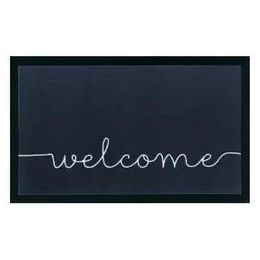 Fu&szlig;matte Hanse Home "Cozy Welcome, T&uuml;rmatte" Gr. 15, schwarz (anthrazit, creme), B:45cm H:5mm L:75cm, Kunstfaser, Teppiche, Fu&szlig;matte, Waschbar, Schmutzfangmatte, Outdoor, Innen, Rutschfest, Wetterfest
