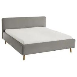 Meise M&ouml;bel Polsterbett MEISE.M&Ouml;BEL "Mattis", grau (ash), B:201cm H:105cm L:218cm, Bezug Bett: Struktur Gewebe (100% Polyester), Betten, Polsterbett, Topseller, wahlweise mit Bettkasten