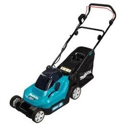Akkurasenm&auml;her Makita "DLM382PM2", blau, B:45cm H:100,5cm T:141cm, Rasenm&auml;her, mit 2 Akkus 18V/4Ah LXT und Doppel-Schnellladeger&auml;t